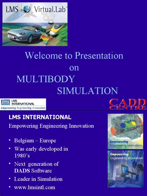 Welcome To Presentation On Multibody Simulation Pdf Simulation Humancomputer Interaction