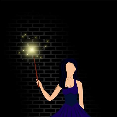 Милая девушка с волшебной палочкой Премиум векторы