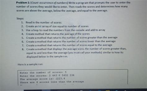 Solved Problem 1 Count Occurrence Of Numbers Write A