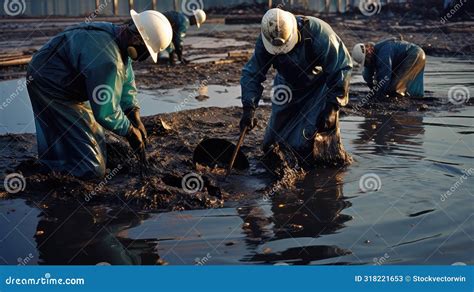 Cleanup Oil Slick Stock Illustration 318221653