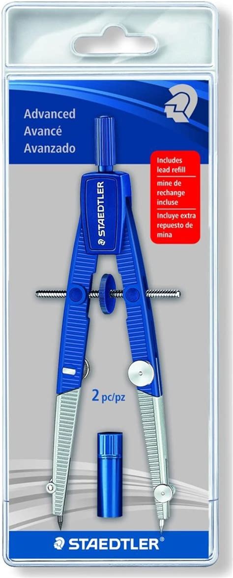 Staedtler 2 Piece Advanced Student Geometrical Compass Blue Silver