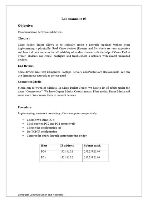 Lab 3 Ccn Pdf Computer Network Ip Address