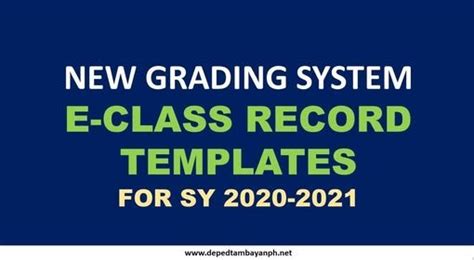 New Grading System And Electronic Class Record Templates For Sy 2020 2021 Deped Tambayan