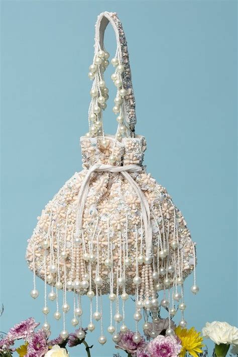 Eena Crystal And Pearl Embellished Potli Bag Aza Fashions In 2025 Potli Bags Embellished Pearls