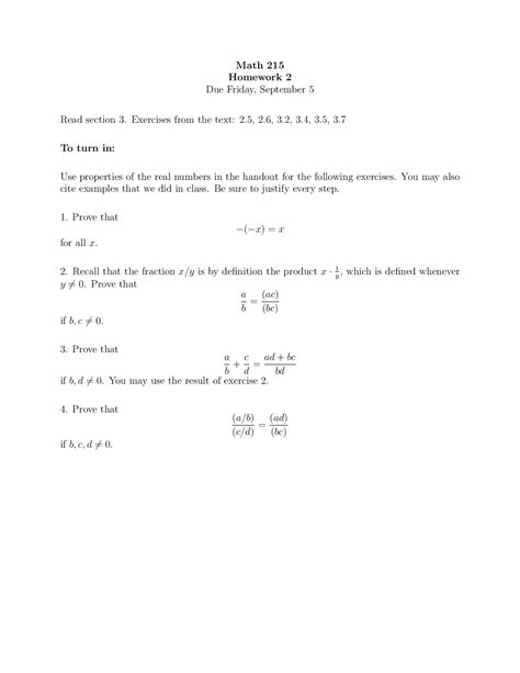 4 Questions For Homework 2 Introduction To Advanced Mathematics