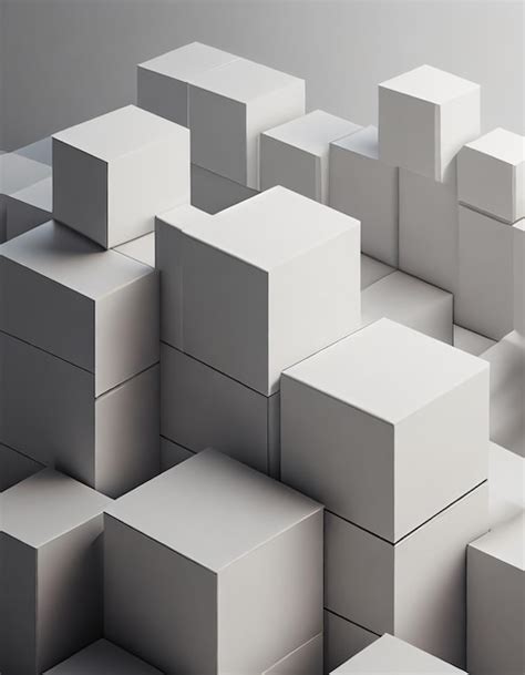 Premium Photo Random Shifted White Cube Boxes Block Background Wallpaper Banner With Copy