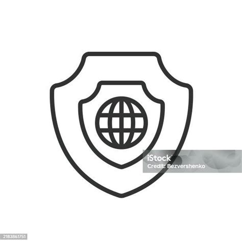 이중 인터넷 보안 라인 디자인의 아이콘 인터넷 보안 보호 암호화 인증 사이버 보안 흰색 배경 벡터 더블 인터넷 보안 편집 가능한 스트로크 아이콘 감시에 대한 스톡 벡터 아트