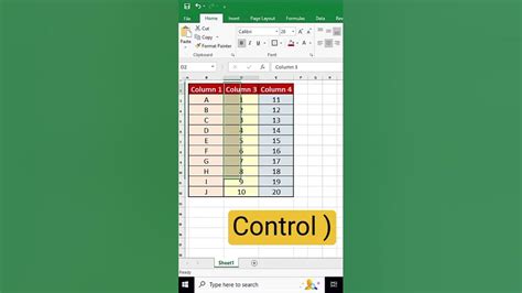How To Hide Columns In Excel Using Shortcut Shorts Youtube