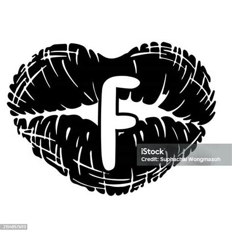 Kiss Mark Kissing Lips Az For Valentines Day Stock Illustration
