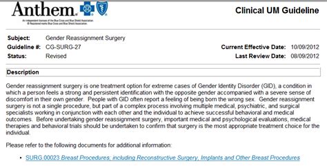 Planet Trans Blue Cross Anthem Now Covers Sexual Reassignment Surgery