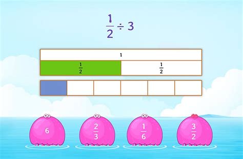 Divide Unit Fraction By Whole Number Using Models Game Math Games