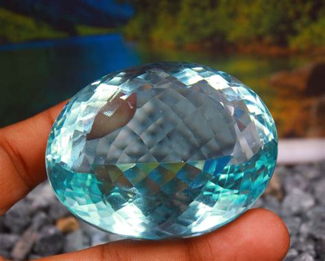 105ct Natural Gie Certified Natural Brazilian Blue Topaz Oval Cut Loose