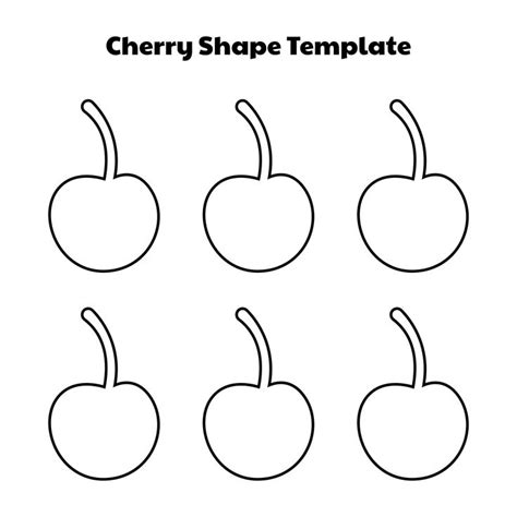 Printable Cherry Shape Template Fruit Coloring Pages Templates