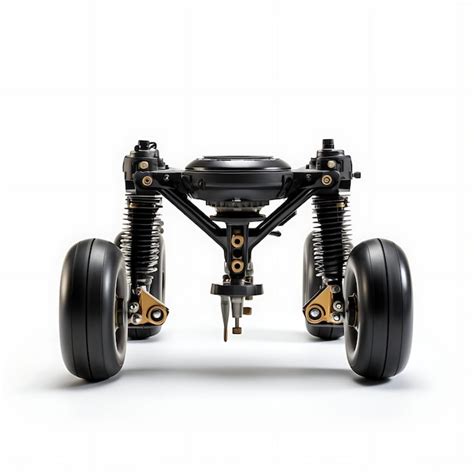 Premium Ai Image Isolated Landing Gear Ground Contact Wheeled Struts Black On On White