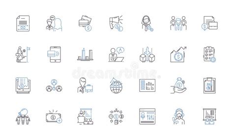 Cost Control And Reduction Line Icons Collection Efficiency