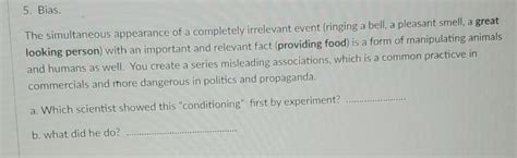 Solved Bias The Simultaneous Appearance Of A Completely