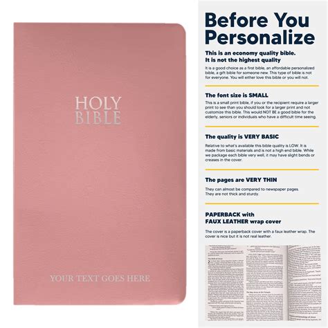 Pink Bible Personalized Nkjv Bible New King James Version Faux Leather