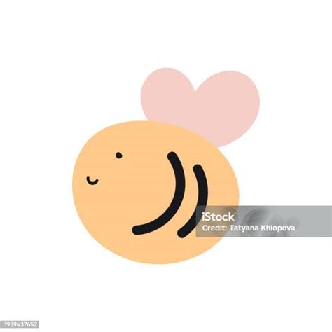 흰색 배경에 귀여운 꿀벌입니다 벡터 일러스트 레이 션입니다 어린이 물건 카드 포스터 배너 아동 도서 팩에 인쇄 옷 직물 벽지 섬유 또는 접시에 인쇄 0명에 대한 스톡 벡터