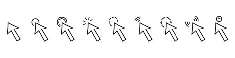 Mouse Pointer Line Icon Computer Cursor Arrow Linear Pictogram Digital Web Point For Website