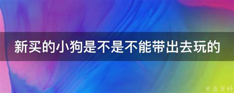 新买的小狗是不是不能带出去玩的 业百科