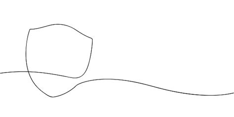 방패의 한 줄로 그리기 안전 및 보안 아이콘의 연속 라인 기호입니다 한 줄 아이콘입니다 벡터 일러스트 레이 션 개념에 대한 스톡 벡터 아트 및 기타 이미지 Istock