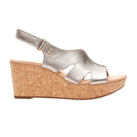 Clarks Womens Annadel Bari Wedge Sandal Gold Discount Clarks Ladies Sandals And More Shoolu