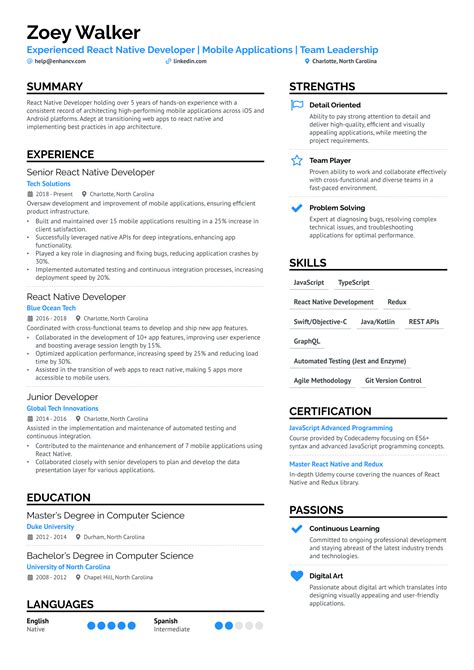 12 React Developer Resume Examples And Guide For 2025