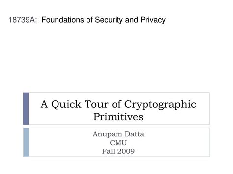 Ppt A Quick Tour Of Cryptographic Primitives Powerpoint Presentation