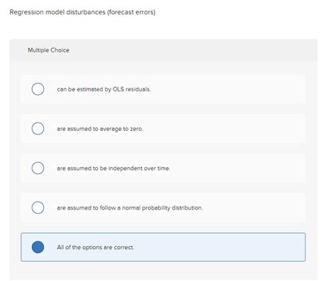 Solved Regression Model Disturbances Forecast Errors