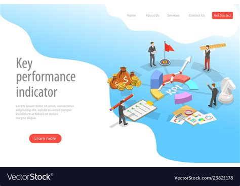 Key Performance Indicator Flat Isometric Vector Image
