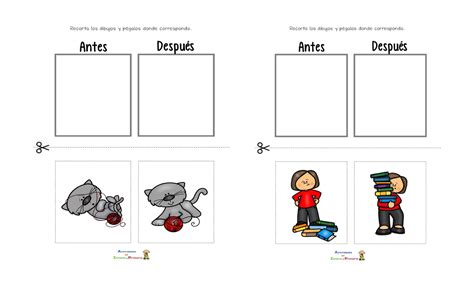 Recorta Y Pega Actividades De Infantil Primaria Antes Y Después