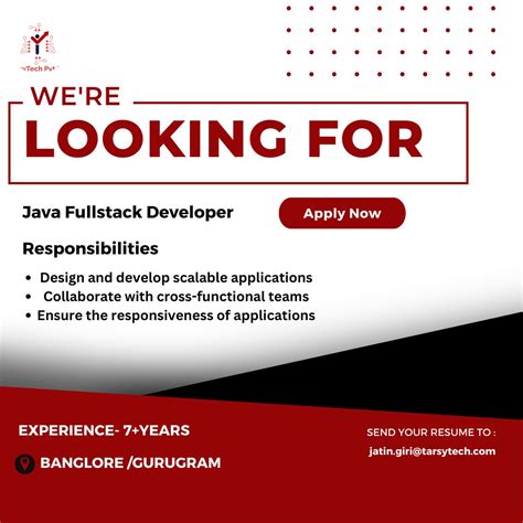 Tarsytech Pvt Ltd On Linkedin Javadeveloper Fullstack Techjobs