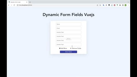 Dynamic Form Fields Vuejs Add And Remove Youtube