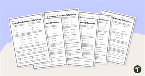 Estimating Sums And Differences Worksheets Estimating Sums Estimate