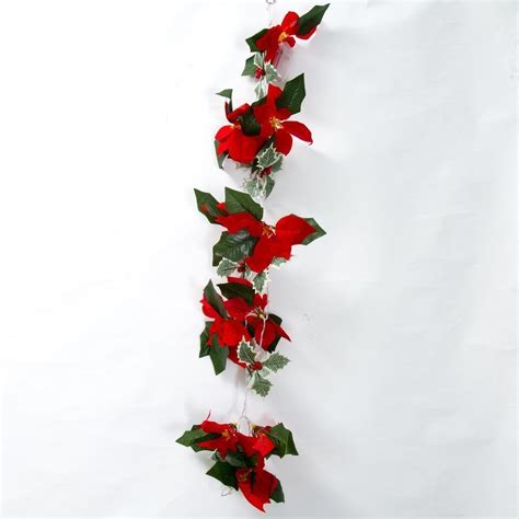 Buy Poinsettia String Lights Online Curtain Wonderland