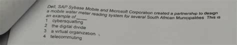 Solved Dell Sap Sybase Mobile And Microsoft Corporation