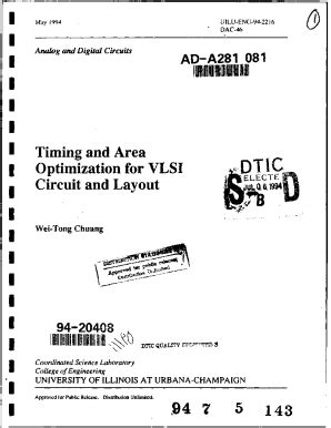 Fillable Online Timing And Area Optimization For VLSI Circuit And
