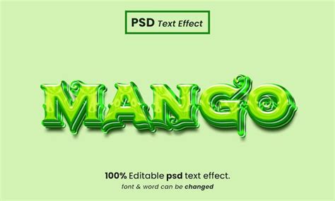 망고 3d 편집 가능한 Psd 망고 텍스트 효과 프리미엄 Psd 파일
