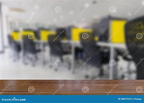 Computers Study Room At The University Or College Blur Background With Selective Focus Wood