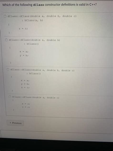 Solved Consider The Following Class Definitions Class
