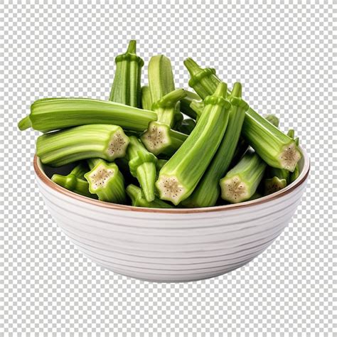 Окра на Psd прозрачный фон экзотические фрукты и овощи Премиум Psd Файл