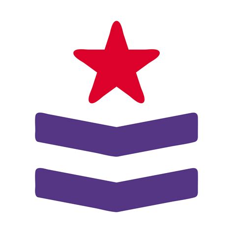 Badge Icon Solid Red Purple Style Military Illustration Vector Army Element And Symbol Perfect