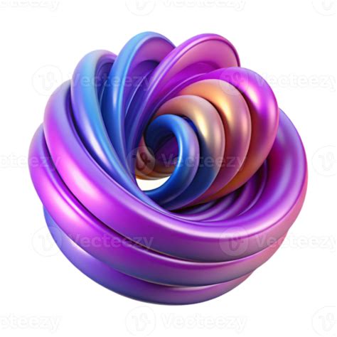 Abstract 3d Render Purple Blue Swirls Dynamic Colorful Gradient Shiny