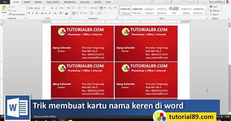 Cara Membuat Kartu Nama Dengan Microsoft Word 2013