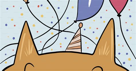 파티 모자를 쓴 고양이가 있는 생일 카드 벡터 Unsplash의 생일 이미지