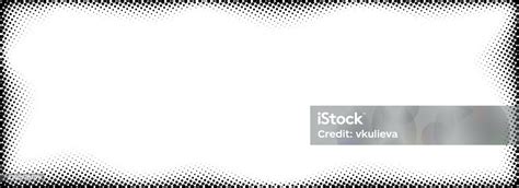 하프톤 직사각형 그레인 프레임 블랙 코믹 점선 물결 모양의 테두리 팝 아트 페이딩 그라디언트 프레이밍 배경 Stipple 그런 지 추상적 인 배경 벡터 도트 질감 그래픽