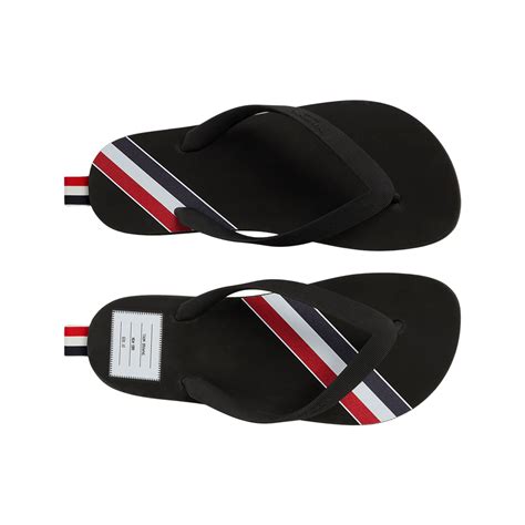W 톰브라운 몰드 러버 스트라이프 플립 플랍 블랙 Thom Browne Kream