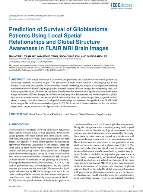 Pdf Prediction Of Survival Of Glioblastoma Patients Using Local Spatial Relationships And
