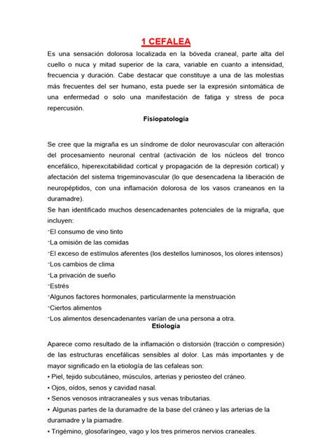 Enfermedades Neurologicas Pdf Migraña Isquemia