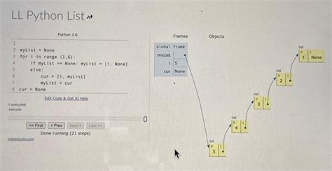 Solved Ll Python List A Python 36 1 Mylist None For 1 In